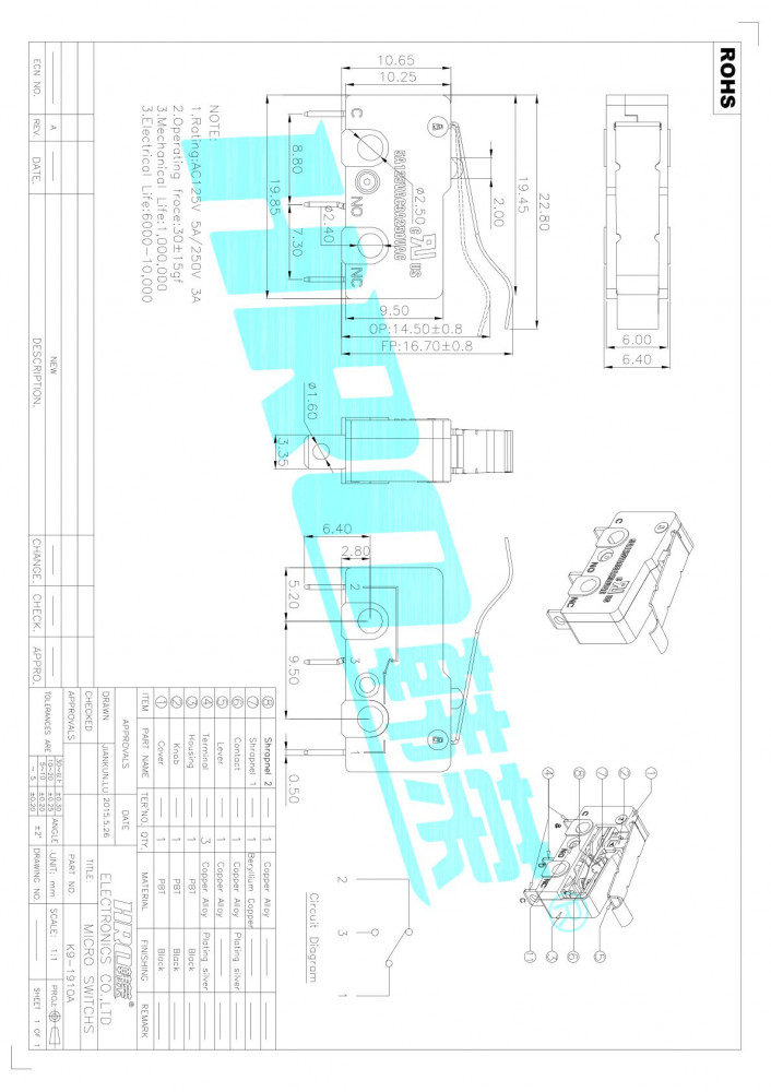 K9-1910A manufacturer drawing