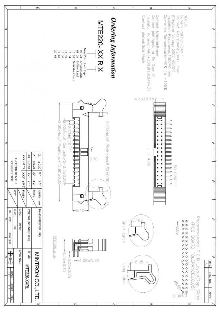 MINTRON MTE220-24RL technical drawing