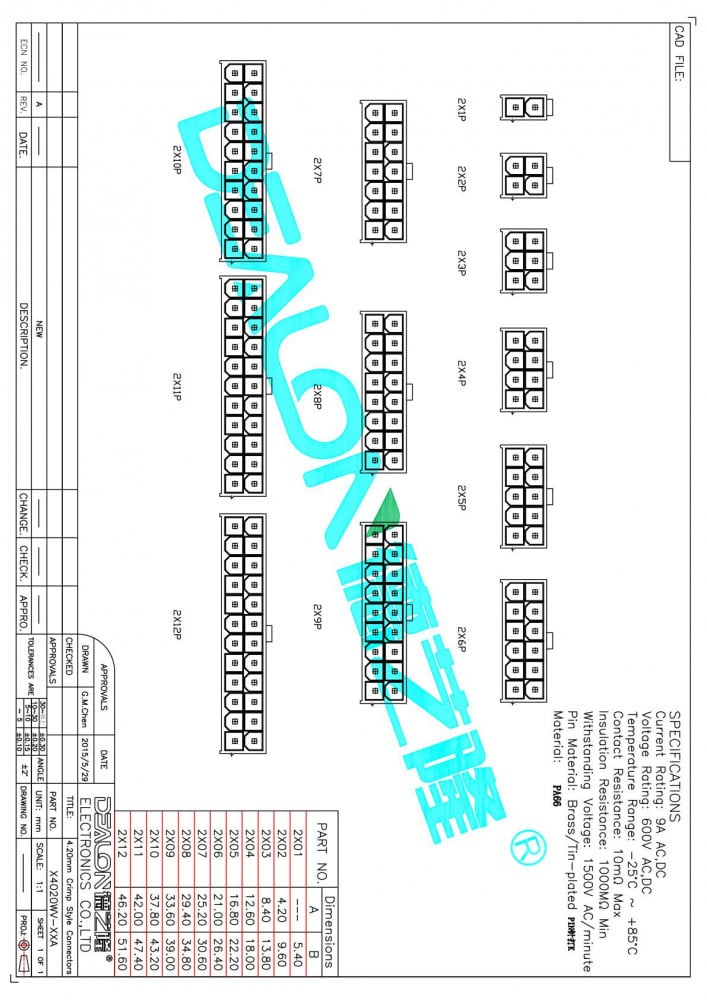 DEALON X4020WV connector drawing page 2