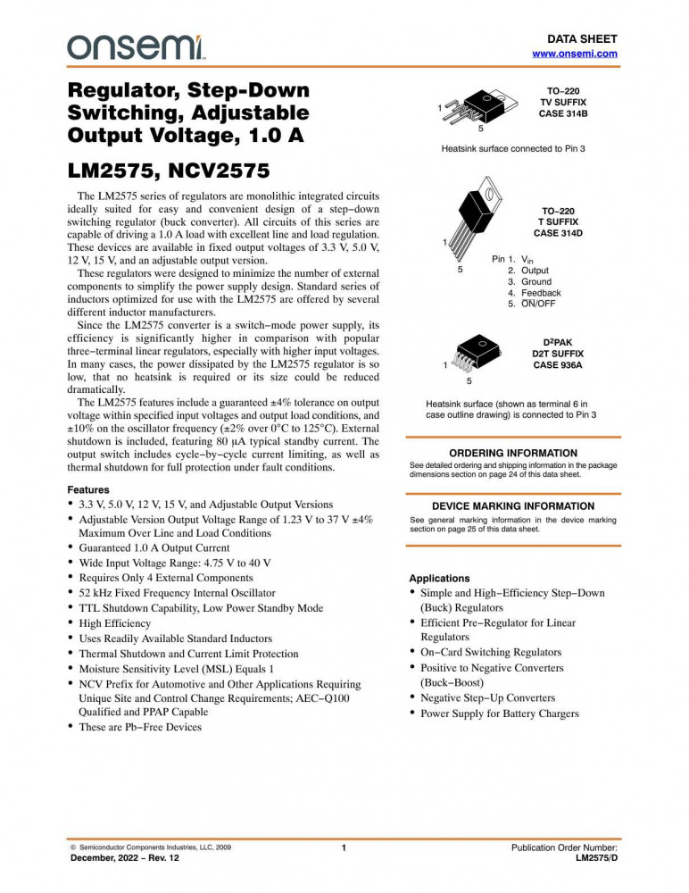 LM2575 datasheet page 1