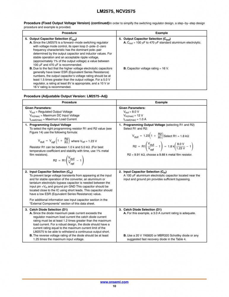 LM2575 datasheet page 10