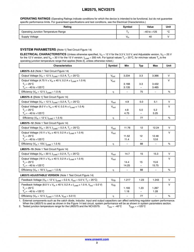 LM2575 datasheet page 3