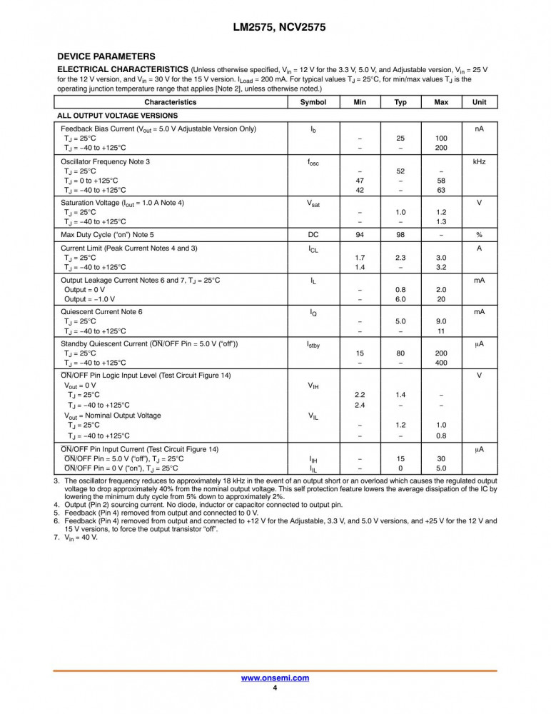 LM2575 datasheet page 4
