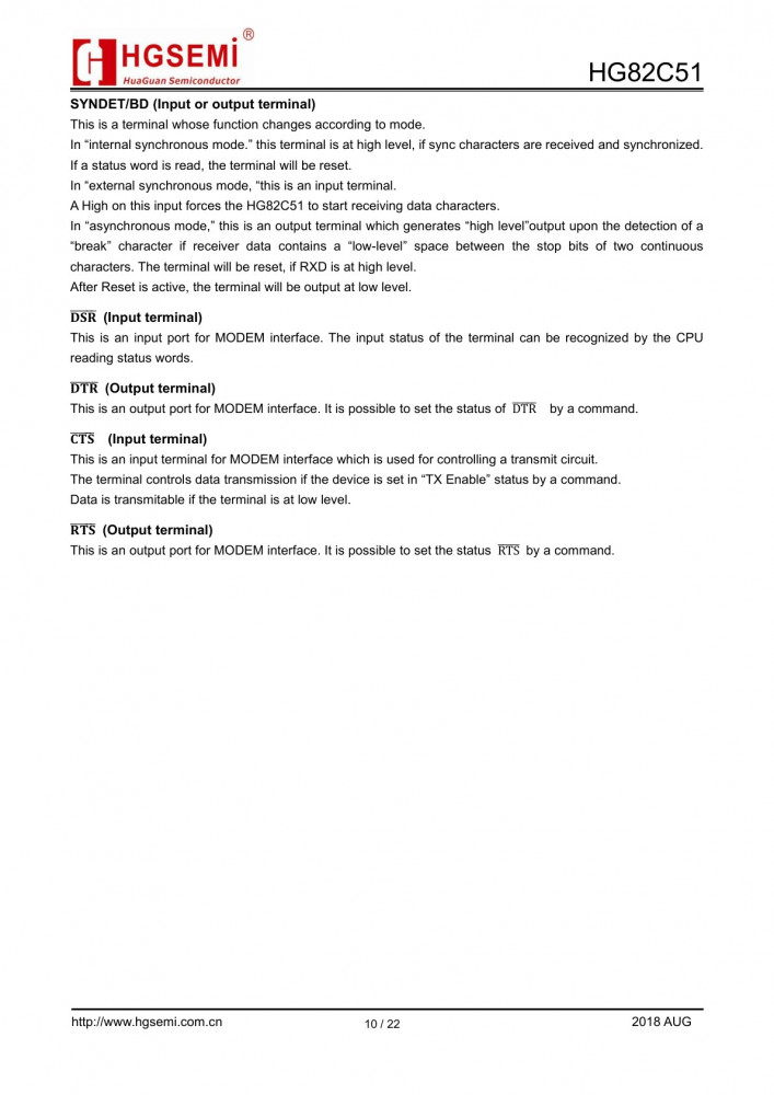 HG82C51N datasheet page 10
