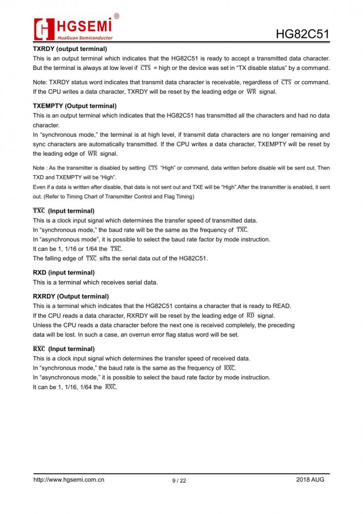 HG82C51N datasheet page 9