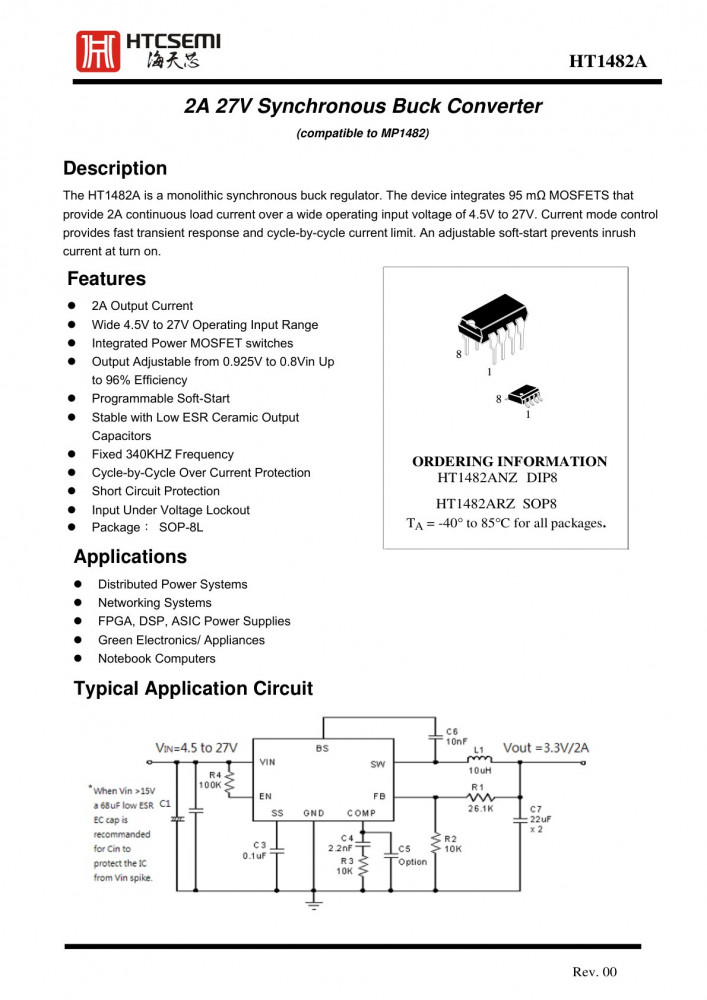 HT1482ARZ datasheet page 1