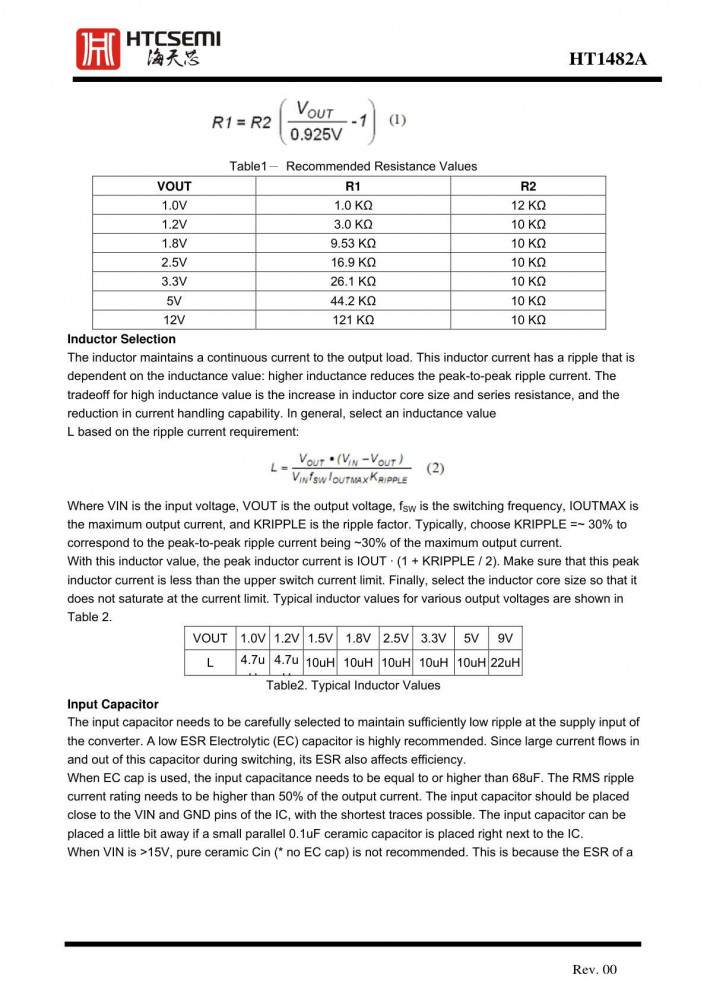 HT1482ARZ datasheet page 6