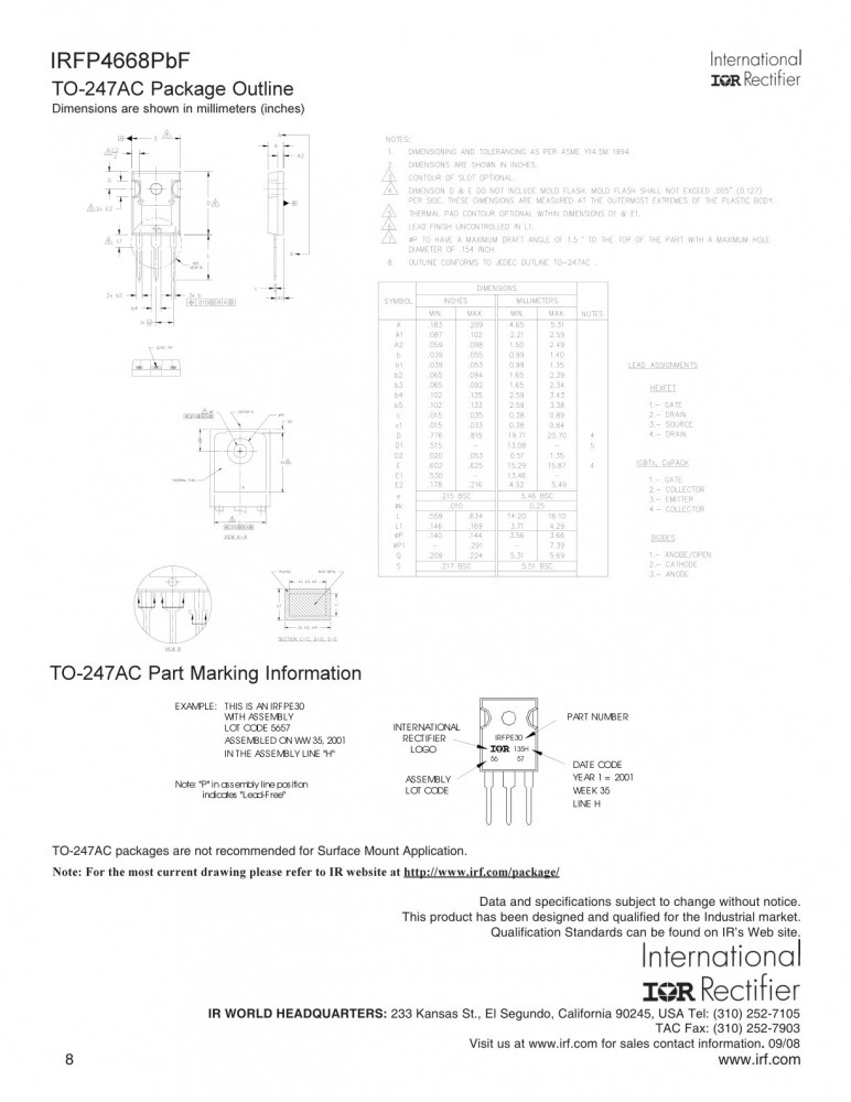 IRFP4668PBF datasheet page 8