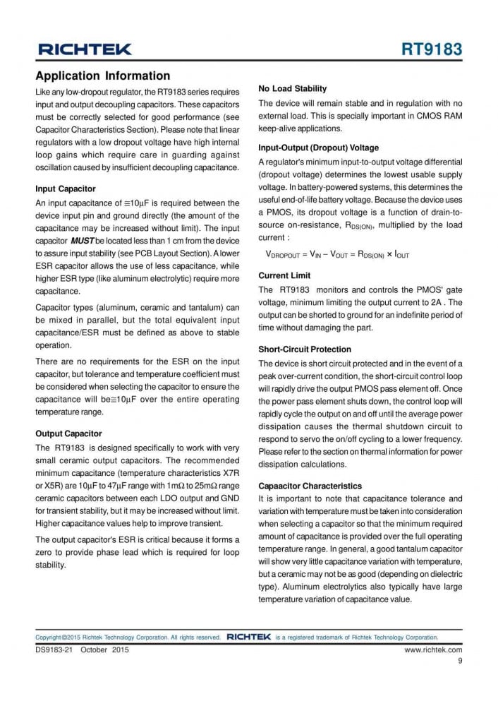 RT9183HPS datasheet page 9