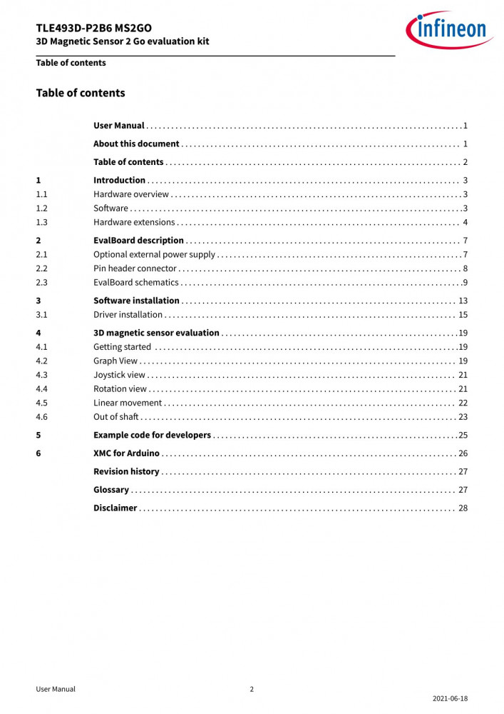 TLE493D-P2B6 MS2GO manual page 2