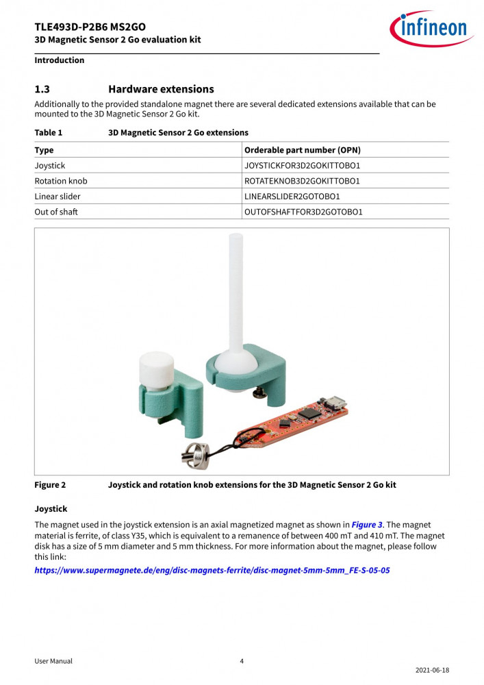 TLE493D-P2B6 MS2GO manual page 4