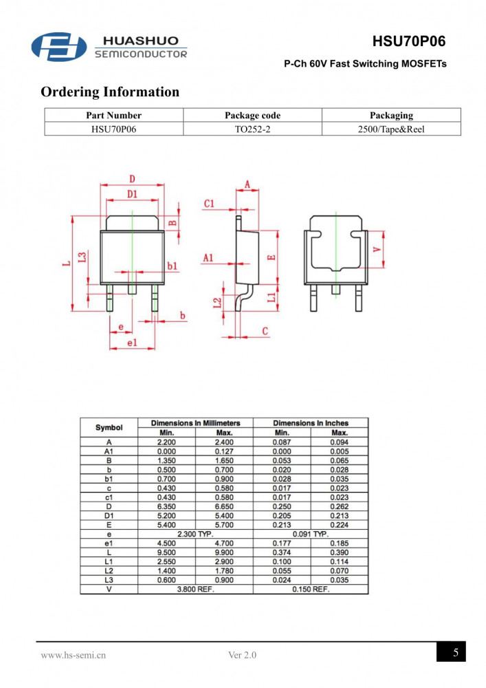 HSU70P06 technical document page 5