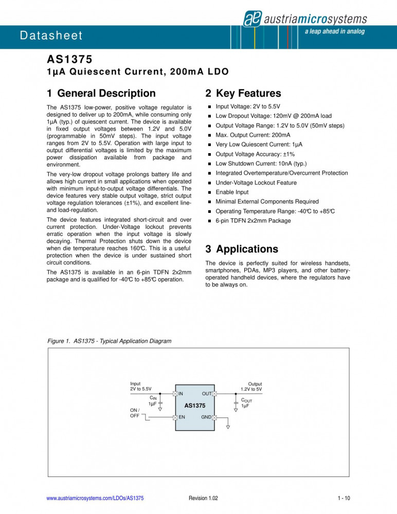 AS1375 datasheet page 1