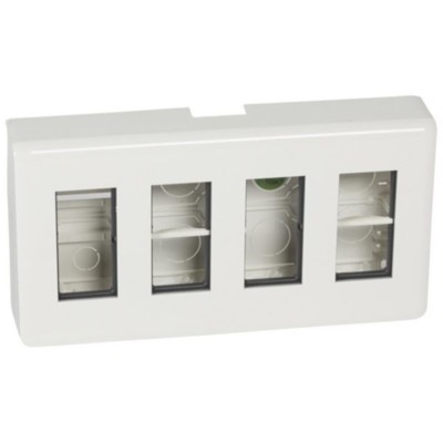 Surfacebox 4x4mod PVC white - Surface mounted box for 4x4 modular devices - 16 modules - Thermoplastic, halogen free - IP2X for sale