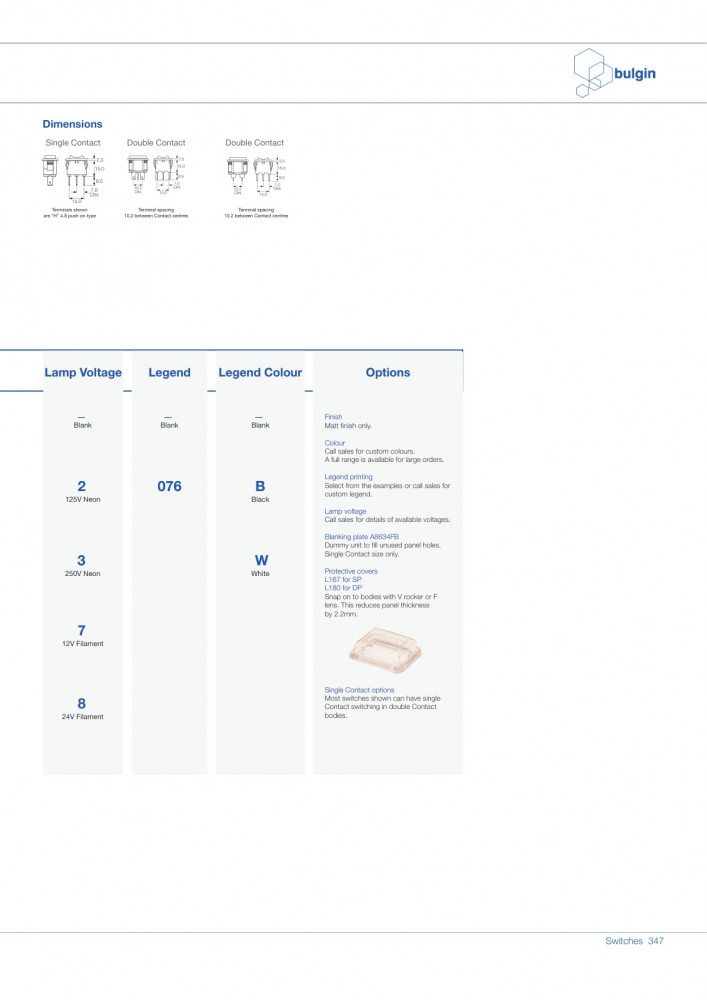 Bulgin rocker switch document page 9