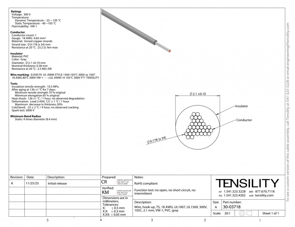 Tensility International 30-03718 product drawing