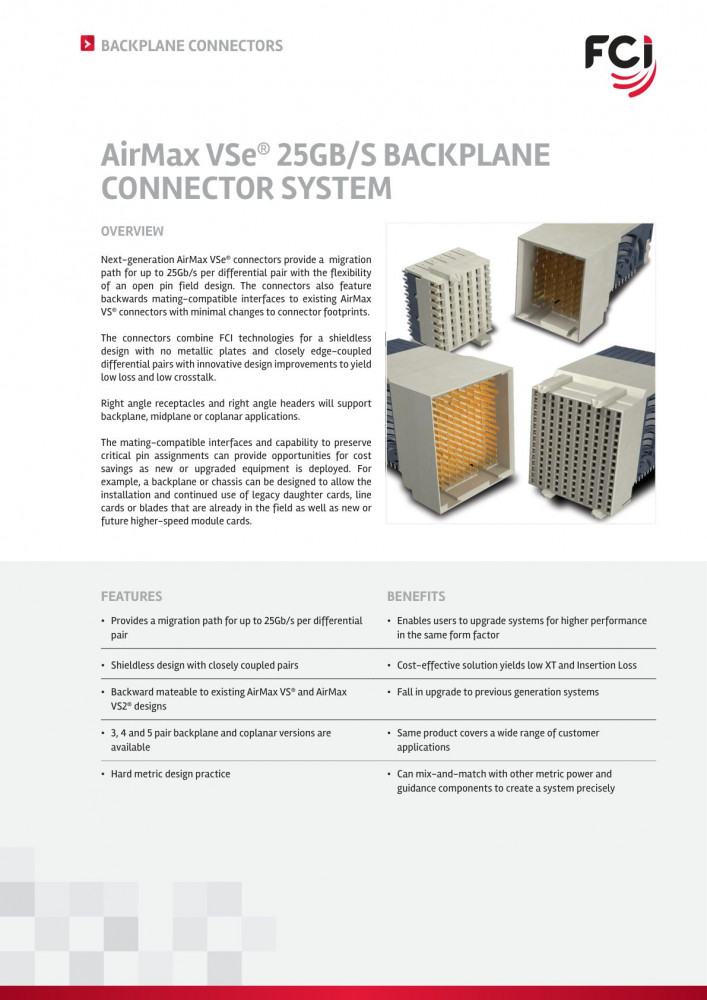 Amphenol AirMax VSe technical document page 1