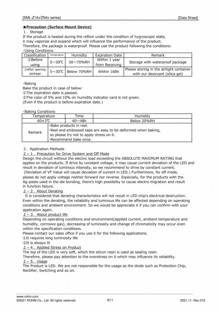 ROHM SML-Z14Y4TT86 datasheet page 8