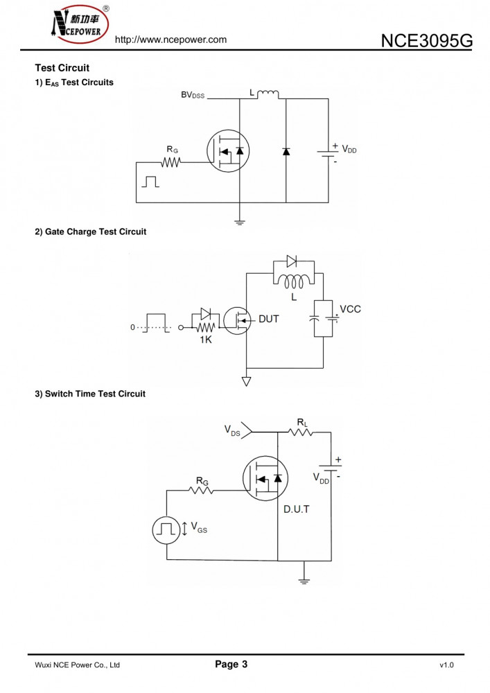 NCE3095G datasheet page 3
