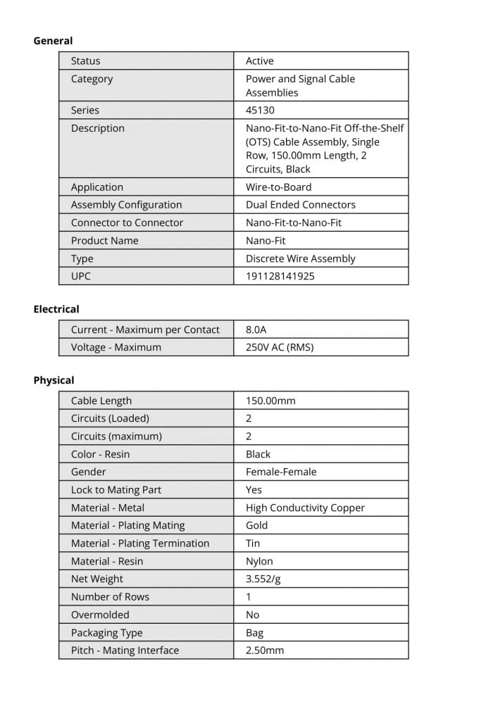 MOLEX 451300201 product document page 2