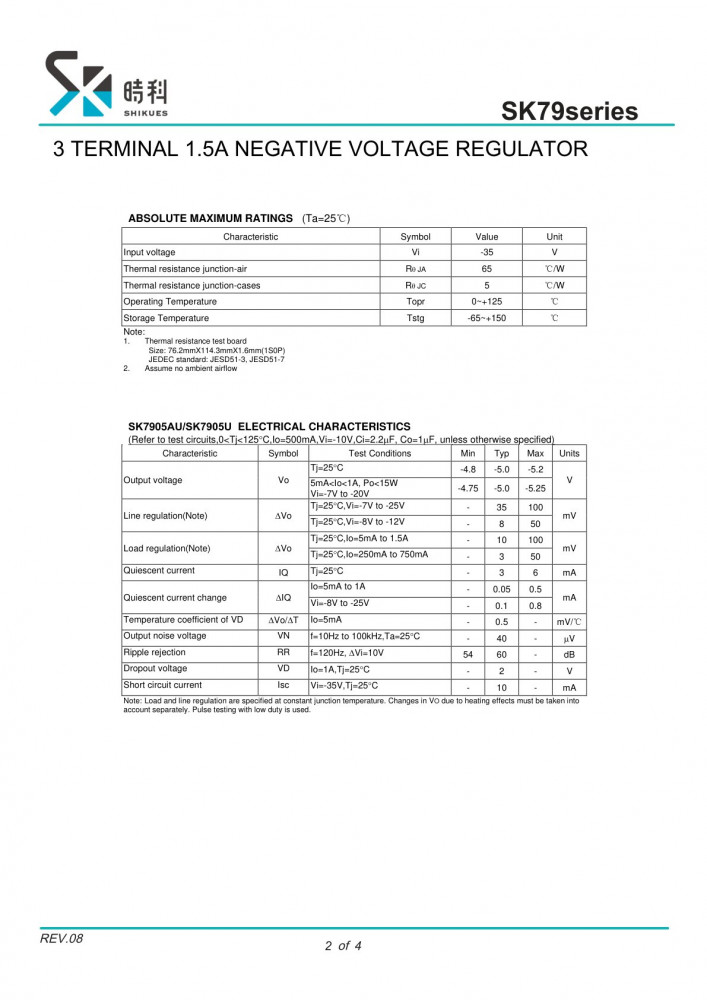 SK7905AU datasheet page 2