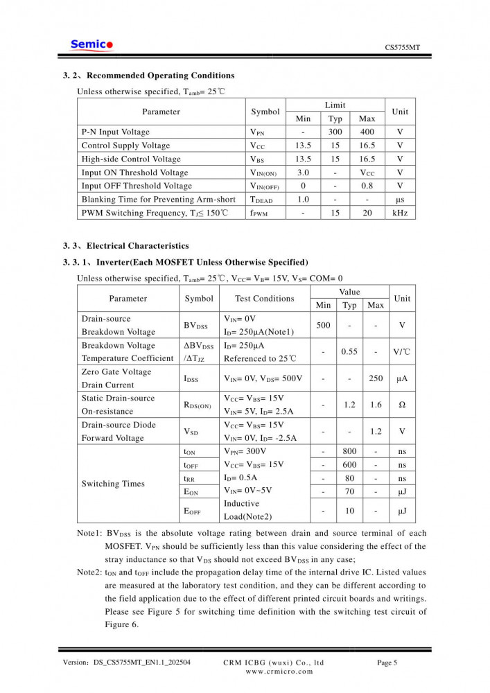 CS5755MTO datasheet page 5