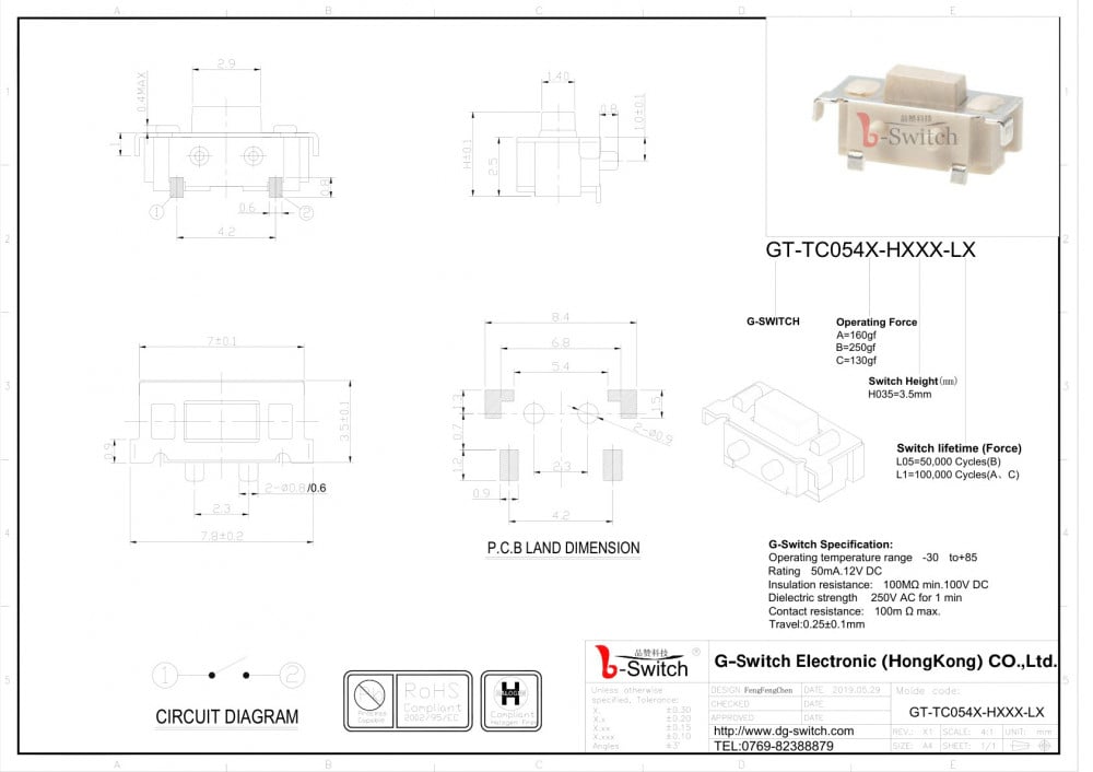 GT-TC054C-H035-L1W technical document page