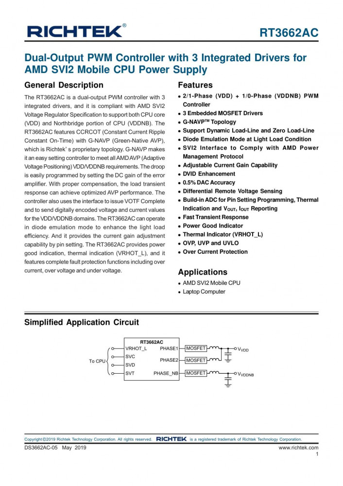 RT3662AC datasheet page 1