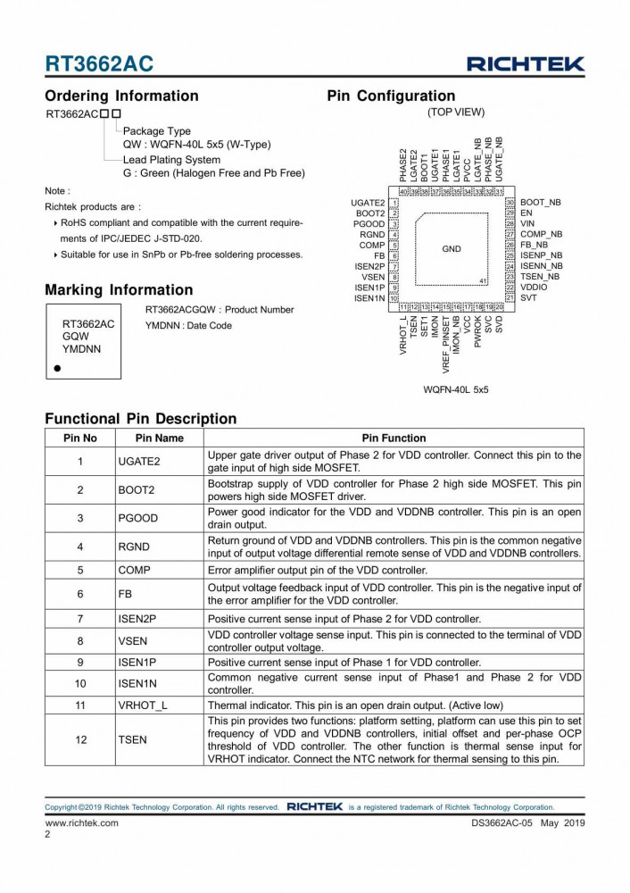 RT3662AC datasheet page 2