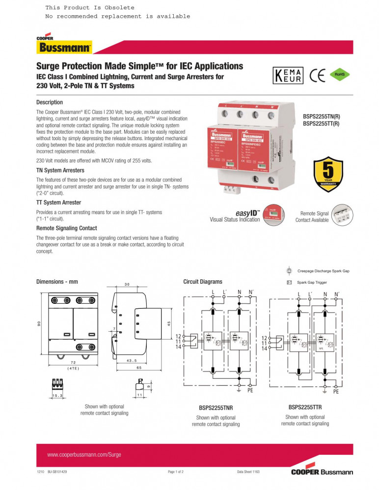 BSPS2255TTR technical document page 1