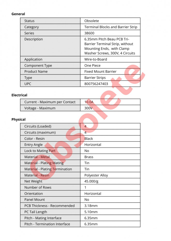 Technical document page 2 for MOLEX 386007804