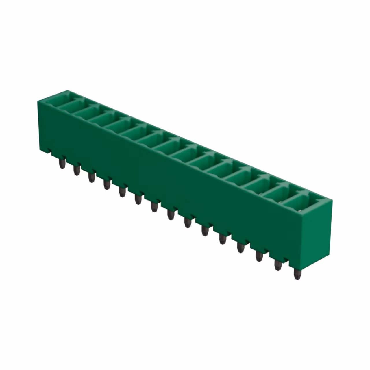3.81mm Pitch Eurostyle Vertical PCB Header, Green Housing, 15 Circuits for sale