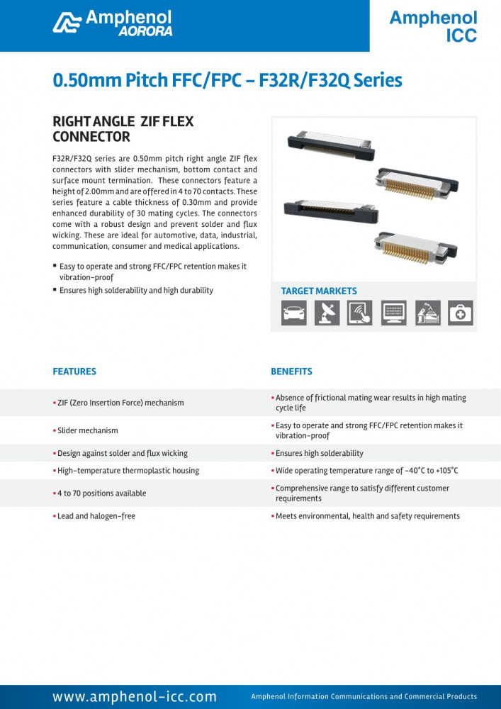 Amphenol F32Q F32R technical document page 1