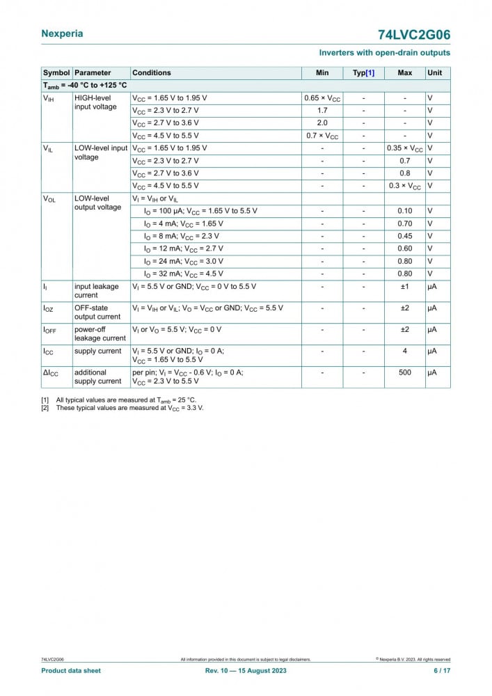 74LVC2G06GW,125 datasheet page 6