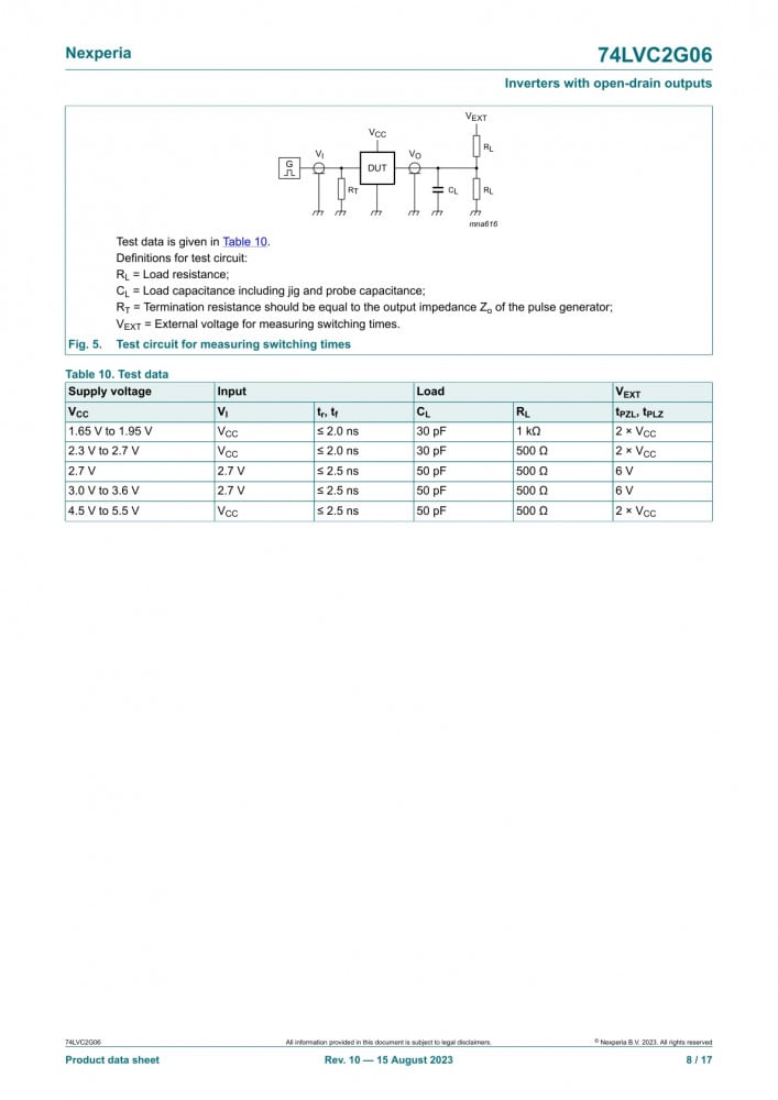 74LVC2G06GW,125 datasheet page 8