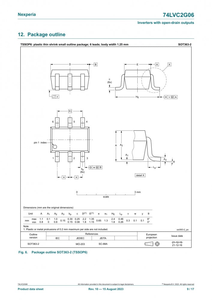 74LVC2G06GW,125 datasheet page 9