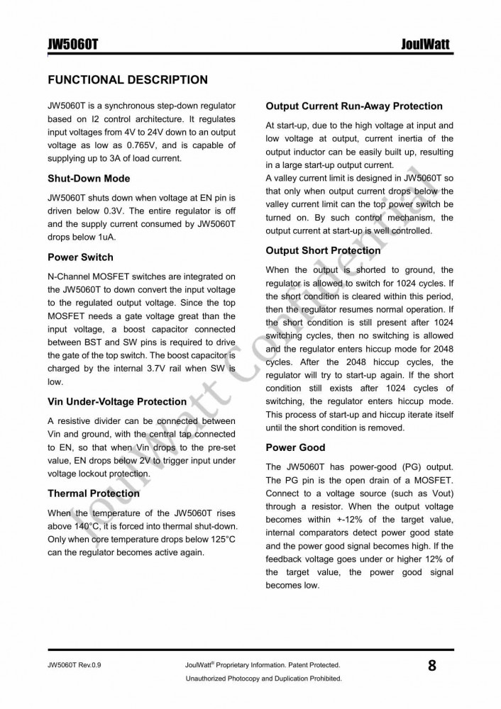 JW5060T datasheet page 8
