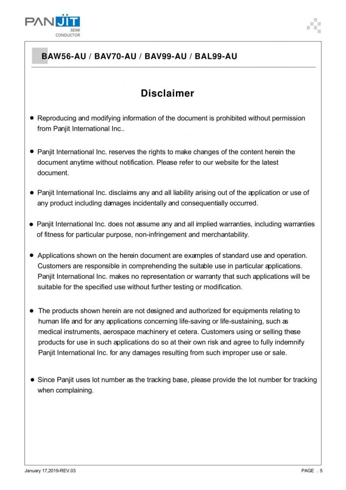 BAV99-AU datasheet page 5