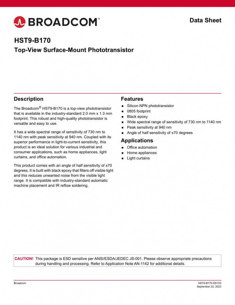 HST9-B170 datasheet page 1