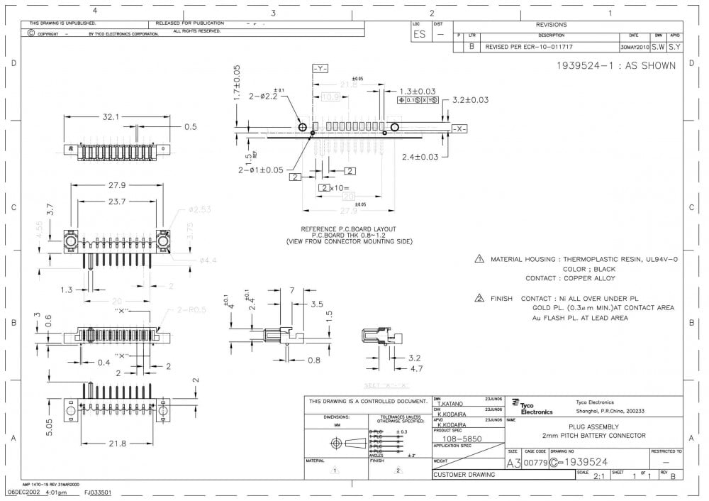 TE Connectivity 1939524-1 technical drawing preview
