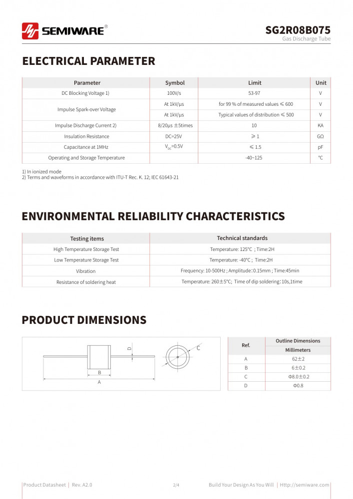 SG2R08B075 datasheet page 2