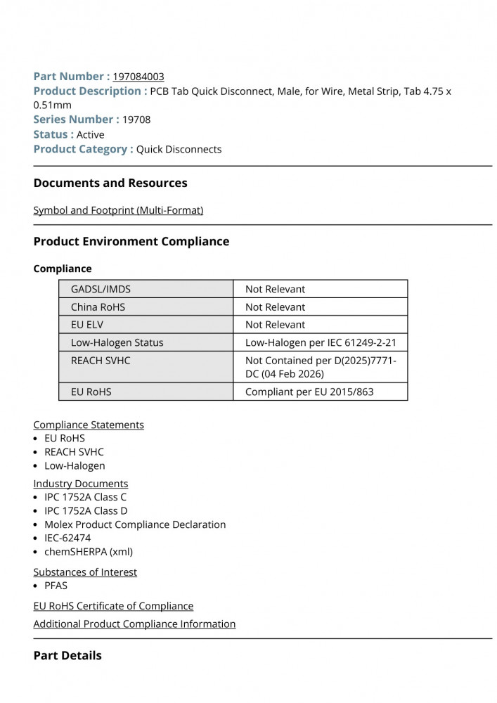 MOLEX 197084003 product document image 1