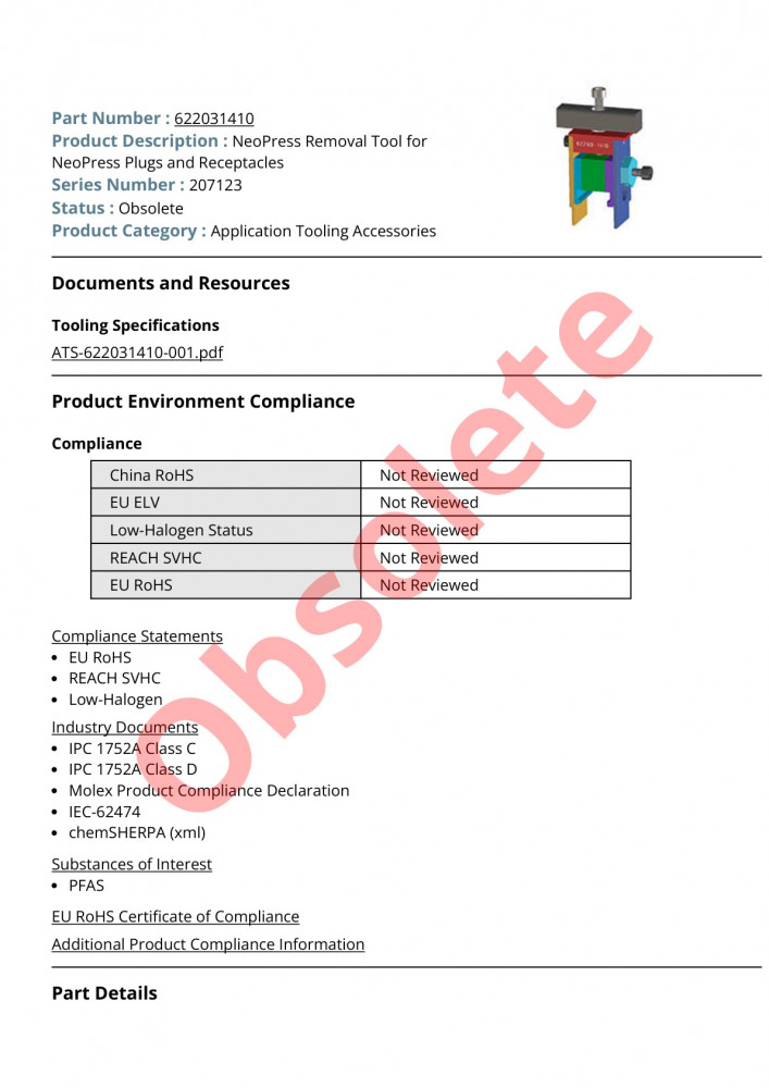 Tooling document preview, page 1