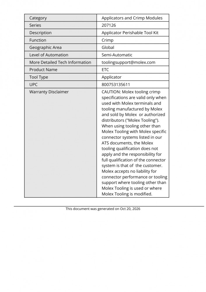 Technical document page 2 for product 190300156
