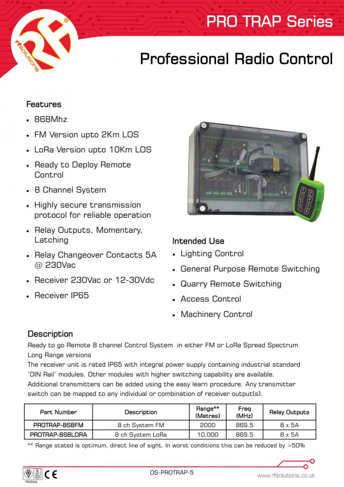 PROTRAP-8S8 technical document page 1