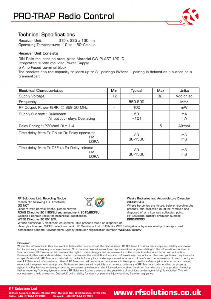 PROTRAP-8S8 technical document page 2
