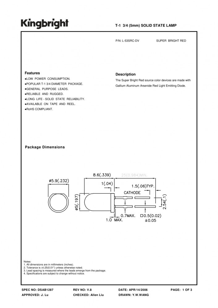L-53SRC-DV datasheet page 1