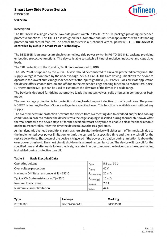 BTS3256D datasheet page 2