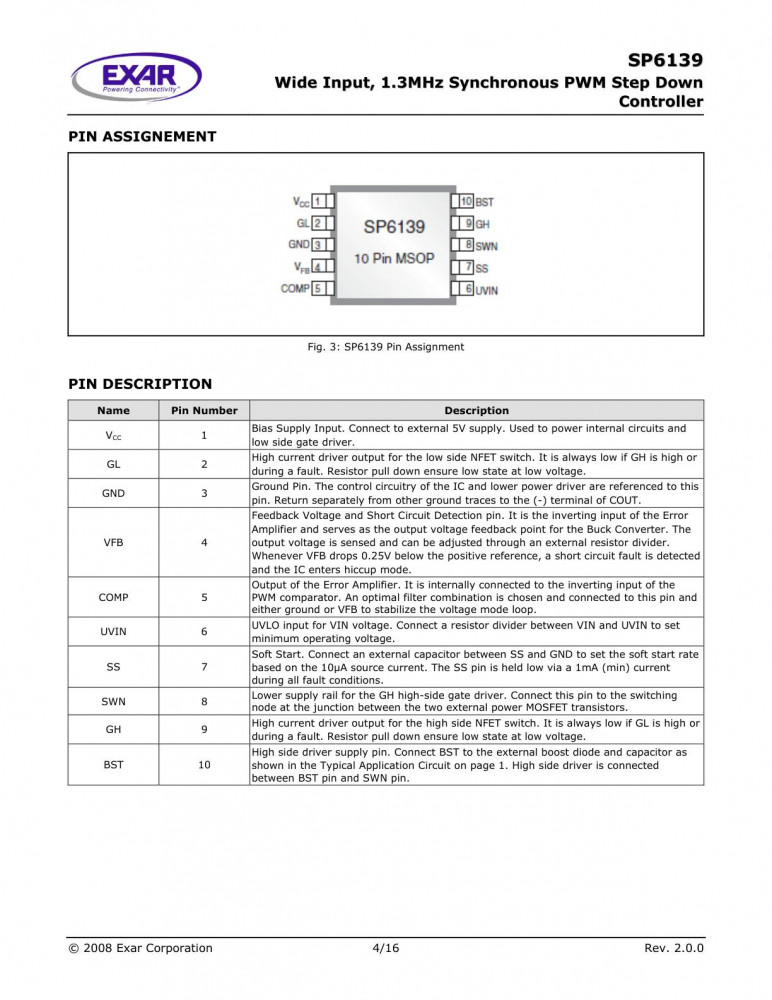 SP6139 datasheet page 4