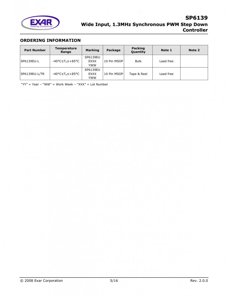 SP6139 datasheet page 5
